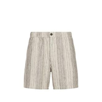 Sams&oslash;e & Sams&oslash;e Short &agrave; rayures en coton et lin m&eacute;lang&eacute;s