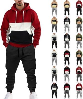 Generic Ensemble de sweats &agrave; capuche pour homme, ensemble de sweats &agrave; capuche pour homme avec cordon de serrage, sweat-shirt &agrave; capuche &eacute;pais et d&eacute;contract&eacute;, c
