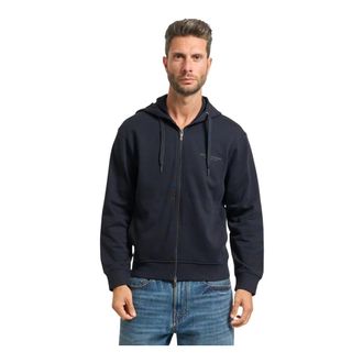 A|X Armani Exchange Pull Bleu avec Fermeture &Eacute;clair et Capuche - Homme - Sweatshirts et sweats &agrave; capuche - Bleu - Taille: XL