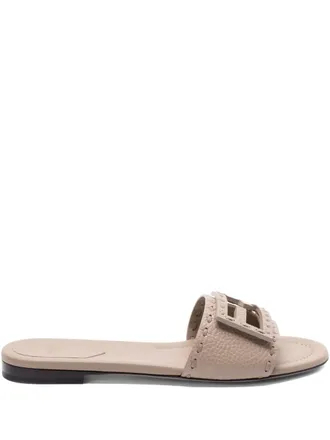Fendi sandales &agrave; glissi&egrave;re &agrave; logo - Rose