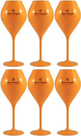 Veuve Clicquot Champagnergläser, Acryl, Yellow, 6 Stück