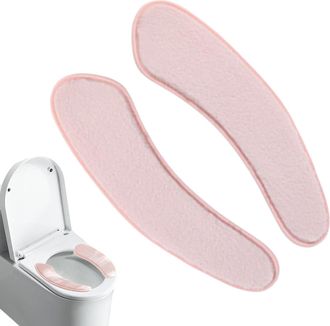 Generic Toilettensitz-Abdeckpads - Waschbare Wiederverwendbare Haftende Matte | Doppelfl&uuml;gel Trennung Pl&uuml;sch Toilettensitz Bezug Matte | F&uuml;r Kinder Im Winter 