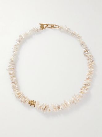 Pacharee Pach Perlenkette Mit Vergoldeten Details - Wei&szlig;