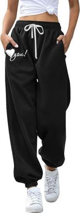 Generic Pyjama pour femme - Pantalon de jogging - Taille haute - Pantalon de yoga avec pantalon de ski de fond pour femme - Hiver, Noir, S