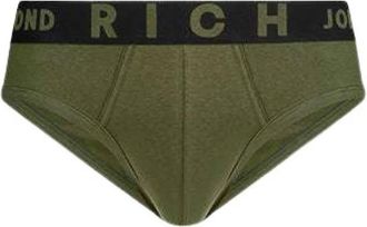 John Richmond Homme, Sous-v&ecirc;tements, Vert, Taille: XL Slip vita bassa in cotone pettinato