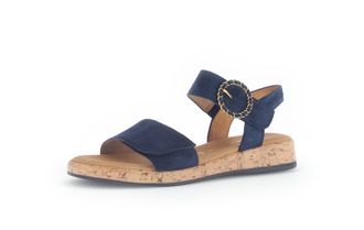 Gabor Damen Riemchensandalen, Frauen Sandalen,Sommersandalen,flach,Sommerschuhe,Freizeitschuhe,offene Schuhe,Marine(brma/S.Kork),38.5 EU / 5.5 UK