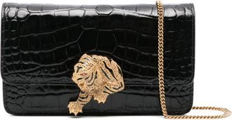 Roberto Cavalli sac à bandoulière à plaque Tiger - Noir