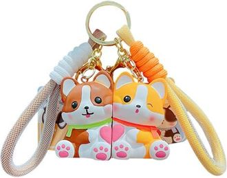 Generic Lot de 2 porte-cl&eacute;s magn&eacute;tiques en forme de chien pour, porte-cl&eacute;s en forme danimal, porte-cl&eacute;s assorti pour couple, porte-cl&eacute;s magn&eacute;tique pour, porte