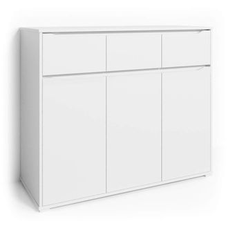 Vicco Kommode Ruben, Kommodenschrank, Weiß, 120 x 101 cm mit Schubladen