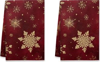 Generic Schneeflocken-K&uuml;chent&uuml;cher, weihnachtliche festliche Sterne, Punkte, Weihnachten, rot, weiche Geschirrt&uuml;cher f&uuml;r die K&uuml;che, den t&auml;glichen Gebrauch, 40