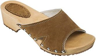 Estro & Luminara Sabot en Bois Femme - Sabot Femme Cuir Confort Sabots Bois Sabots en Cuir CDL01 (38, CDL04 Beige)