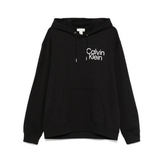 Calvin Klein Schwarzer Kapuzenpullover mit Tasche - - Sweatshirts & Hoodies - Herren - Schwarzk - XL