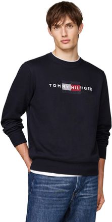Tommy Hilfiger Herren Sweatshirt Flag ohne Kapuze, Blau (Desert Sky), 3XL
