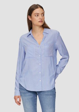 s.Oliver Langarmbluse Bluse Streifenbluse mit aufgesetzten Taschen