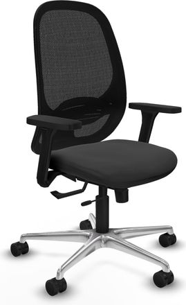 Piqueras y Crespo Hoher Arbeitsstuhl mit 3D-Armen, h&ouml;henverstellbare Lendenwirbelst&uuml;tze, ausgestattet mit Syncro/Translack und Schneideschaum, mit Rollen von 65 mm, Nyl