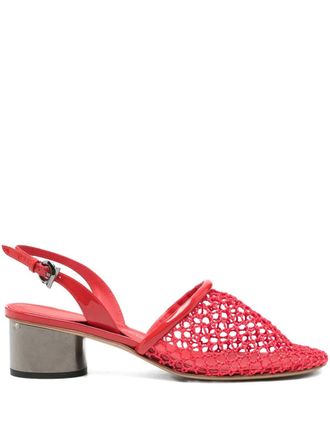 Ferragamo escarpins à bride arrière - Rouge