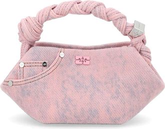 Ganni Womens Mini Bou Bag Pink Organic Cotton Handbags Hand