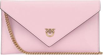 Pinko Pinko, Femme, Sacs, Rose, Taille: ONE Size Flat Purse Mini Vitello Seta