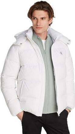 Calvin Klein Veste Matelass&eacute;e Homme Essentials Down Jacket avec Capuche, Blanc (Bright White), XS