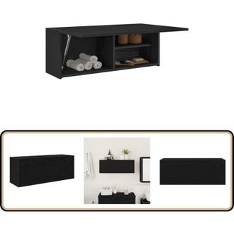 vidaXL vidaXL Armoire murale de bain noir 80x25x30 cm bois dingénierie