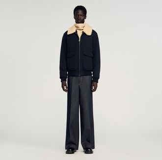 Sandro Blouson aviateur à col mouton