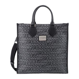 Dolce & Gabbana Logo Coated Canvas Handtasche - - Bags - Herren - Blau - ONE SIZE