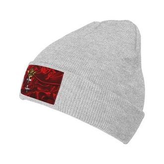 Generic Bonnet Tricoté Drapeau en Soie De La Ville Libre Classique Bonnet Hiver Chaud Tricot Chaud Chapeau dhiver Tricoté pour Sports Adultes Femme