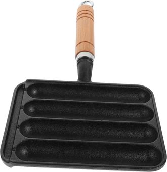 Cabilock Gusseisen Wurstgrillpfanne Hot Dog Form Antihaftbeschichtet Leicht Zu Reinigen Material Multifunktional Für Saftige Würstchen Hot Dog Herstellung