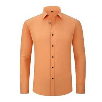 Generic Chemise formelle pour homme sans repassage infroissable chemise daffaires boutonn&eacute;e col rabattu chemise printemps chemise l&eacute;g&egrave;re, douce et confortable