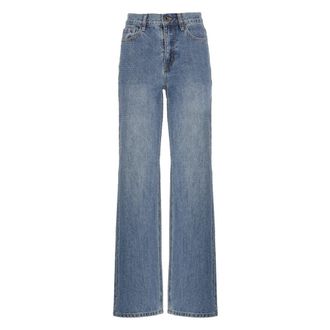 Self Portrait Rhinestone Denim Straight Leg Jeans - - Jeans - Damen - Blau - 6XL