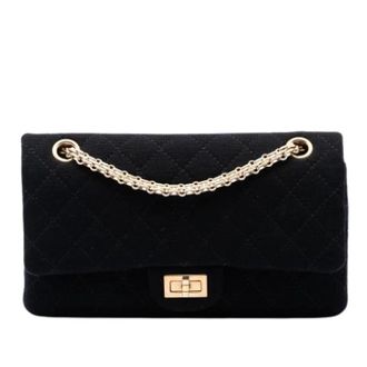 Chanel Pre-owned Quilted Jersey Double Flap Shoulder Bag - - Pre-owned - Damen - Schwarzk - ONE SIZE