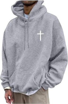 Generic Sweat à capuche graphique « God Loves You » pour homme tendance vintage pull à capuche confortable lettre Jésus Christian pull à capuche automne perso