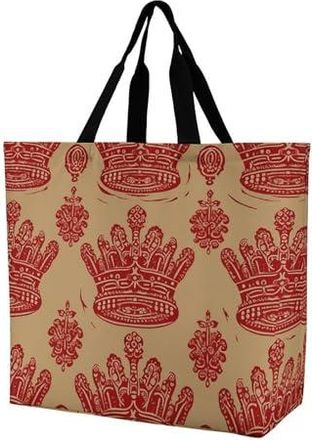 Generic Couronne Rouge Sac Fourre-Tout L&eacute;ger Sacs De Courses R&eacute;utilisable Sac Courses Pour Shopping Universit&eacute; Travail