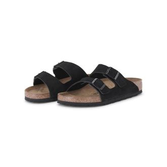 Birkenstock Homme, Chaussures, Noir, Taille: 44 EU Sandale en velours avec semelle ergonomique