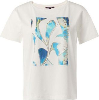 Comma Kurzarmshirt T-Shirt Boxy-Shirt aus Baumwollmix mit Artwork-Print