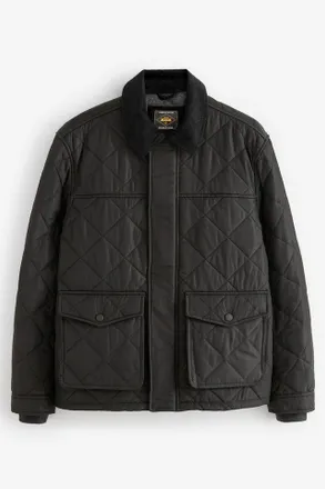 Next Steppjacke Jacke mit Cordkragen und Rautensteppung (1-St)