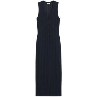 Filippa K Femme, Robes, Noir, Taille: 38 FR Robe Noir en Maille à Col V
