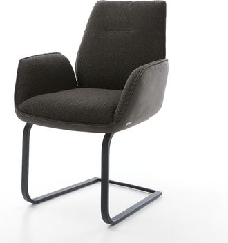 DELIFE Freischwinger Zoa-Flex Materialmix Schwarz Freischwinger flach Schwarz Taschenfederkern, Esszimmerst&uuml;hle