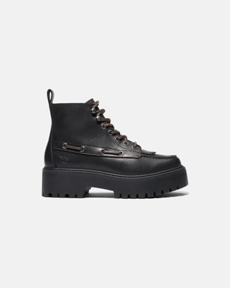 Timberland Stone Street Kiltie Boot mit Plateausohle f&uuml;r Damen in Schwarz, Damen, Schwarz, Gr&ouml;&szlig;e
