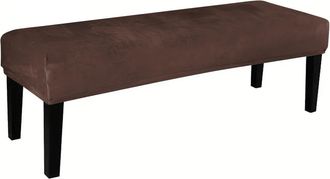 Generic Samt Pl&uuml;sch Bankbez&uuml;ge Moderne, Einfarbige Esszimmerbank Bez&uuml;ge Gepolsterte Stuhlbez&uuml;ge Stretch-Bez&uuml;ge F&uuml;r Rechteckige Hocker F&uuml;r Wohnzimmer, K&uuml;che, S