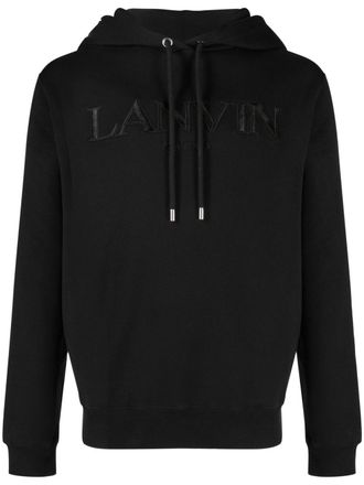 Lanvin hoodie en coton à logo brodé - Noir