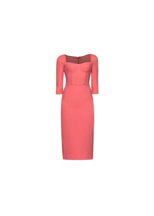 Dolce & Gabbana Pink Crepe Bustier Dress Size M