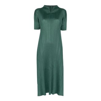 Issey Miyake Femme, Robes, Vert, Taille: 44 FR Pleats Please Dress