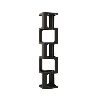 Generic Eck-B&uuml;cherregal, kreatives quadratisches B&uuml;cherregal, B&uuml;cherregal aus Eisen, geeignet for Eingangshalle, Wohnzimmer und Schlafzimmer(Black,5-Tier 30x3