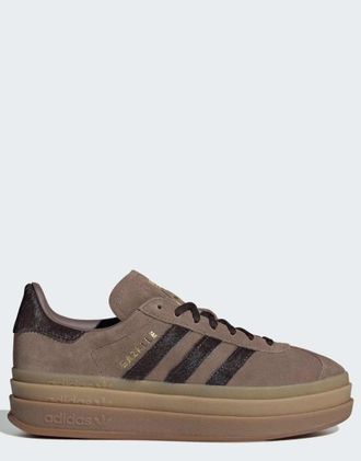 adidas Originals Gazelle Bold - Chaussures - Marron/caf&eacute; aurore/dor&eacute;-Vert