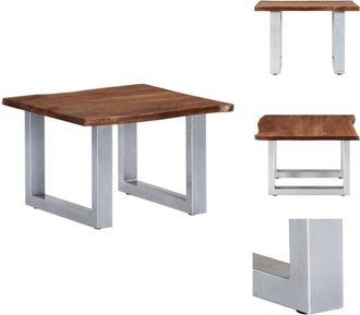 vidaXL Vidaxl - Couchtisch mit Naturkanten 60x60x40 cm Massivholz Akazie - Industriestyl Couchtisch - Holzt Tisch - Massiver Akasieholzh Tisch - Couchtisch
