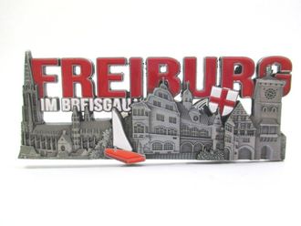 Generic Freiburg Breisgau Magnet Metall Souvenir Germany Münster Kirche Big Letter