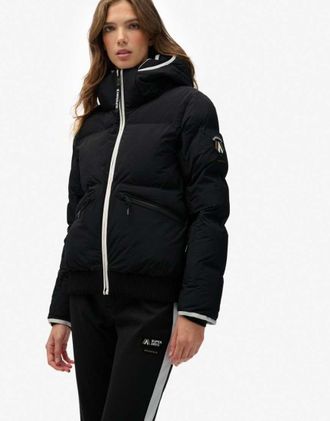 Superdry Bomber de ski &agrave; capuche - Noir
