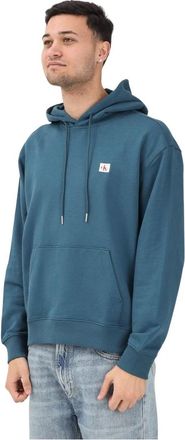 Calvin Klein Jeans Homme, Sweatshirts et sweats &agrave; capuche, Bleu, Taille: XL Monologo Sweat &agrave; capuche