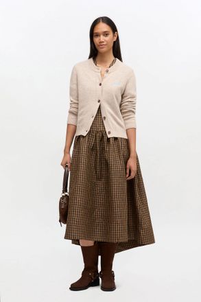 Ganni Cardigan en laine mélangée Beige Sand Viscose - Taille M